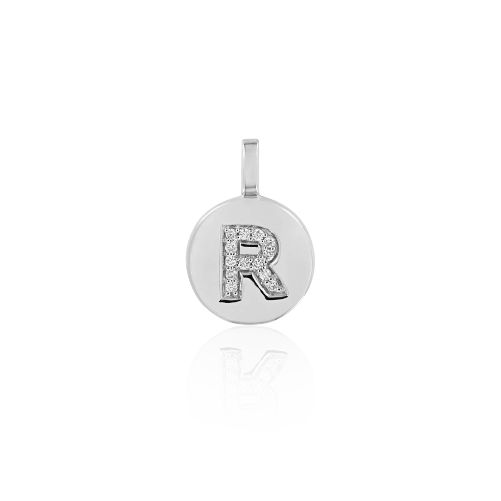 Aukso pakabukas su deimantais - raidė R | Factory By Ribas