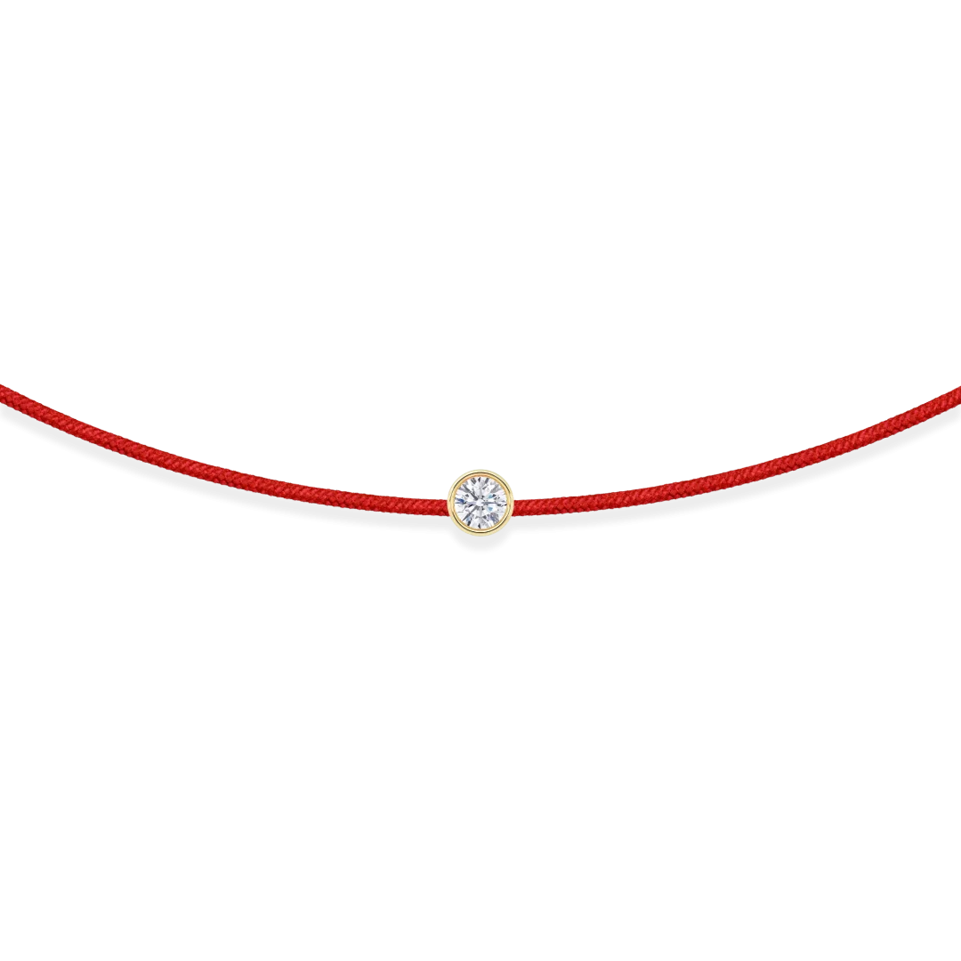 Raudono siūlo apyrankės su deimantais | Factory by Ribas