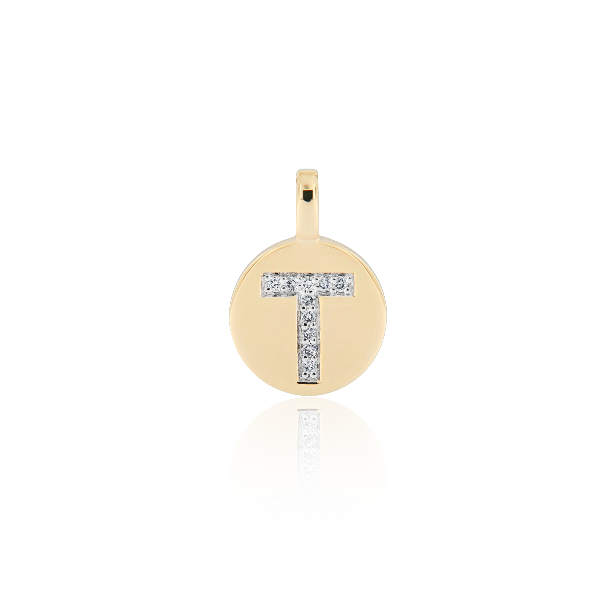Aukso pakabukas su deimantais - raidė T | Factory By Ribas