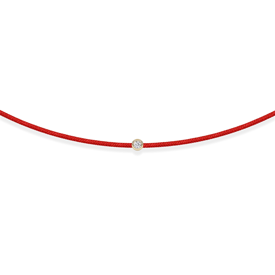 Raudono siūlo apyrankės su deimantais | Factory by Ribas